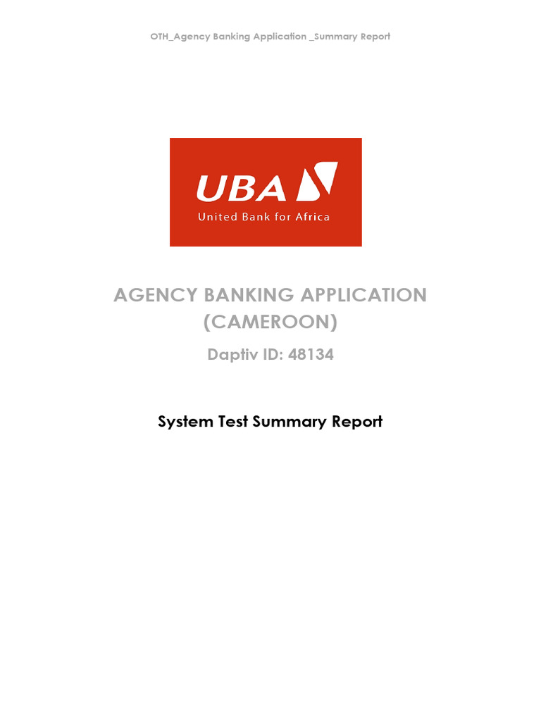 Agency Banking Application - Test Summary Report | PDF | Login | User ...