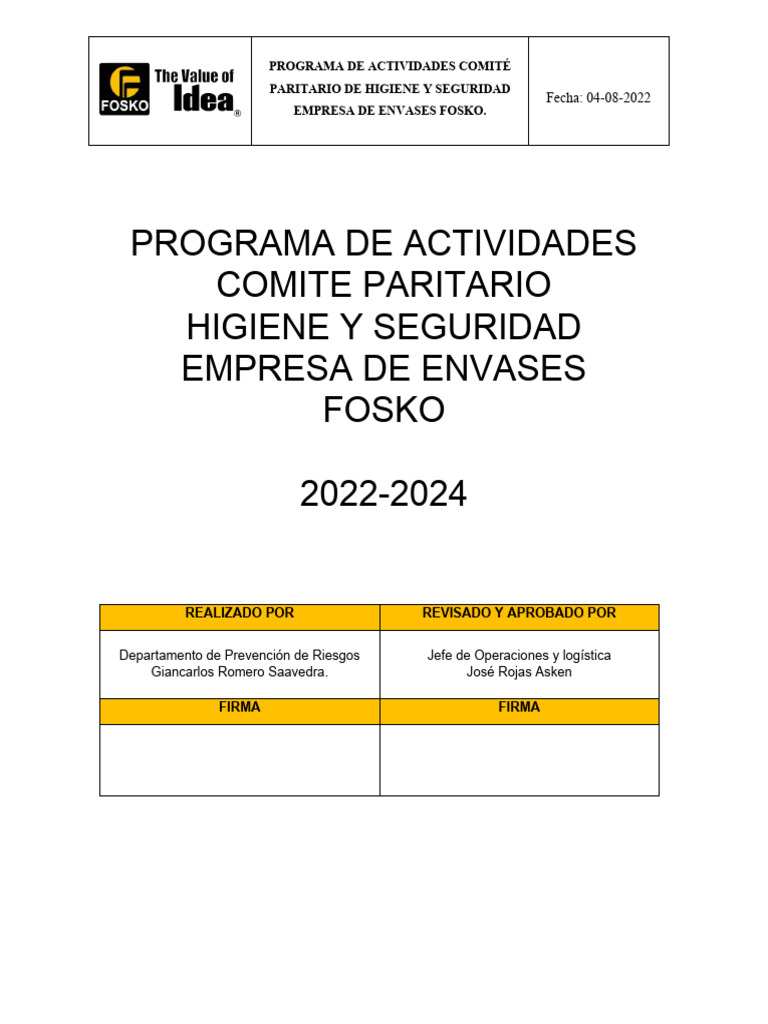 Programa CPHS Fosko 2022-2024 | PDF