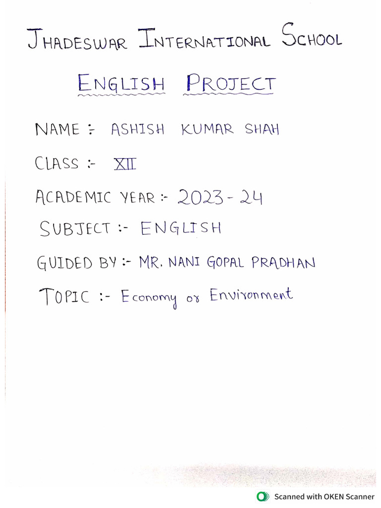 English Project Class 12 | PDF