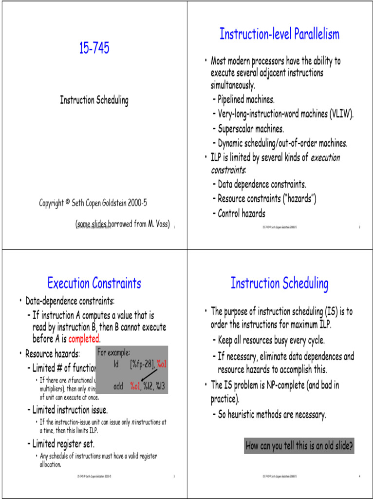 Instruction Scheduling | PDF | Central Processing Unit | Computing