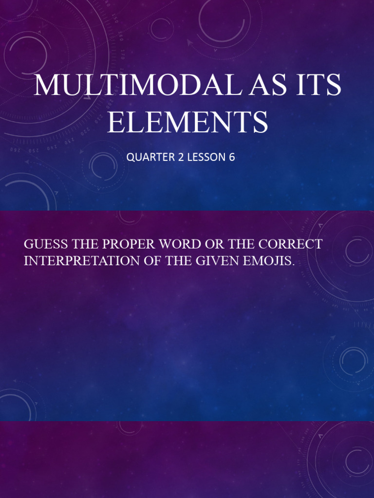 Multimodal As Its Elements | PDF