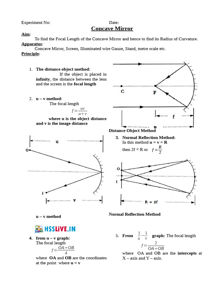 Hsslive XII Physics Concavemirror | PDF | Mirror | Glass Engineering ...