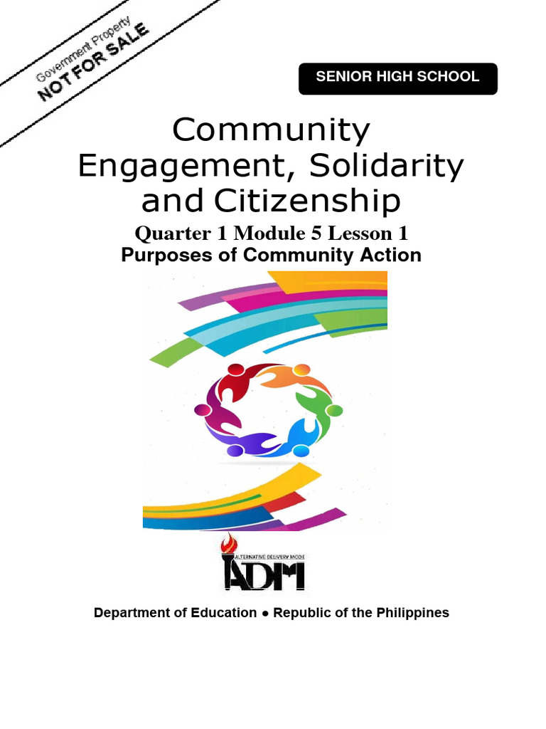 CESC12 Q1 Mod5 Lesson 1 Purposes-Of-Community-Action | PDF | Community ...