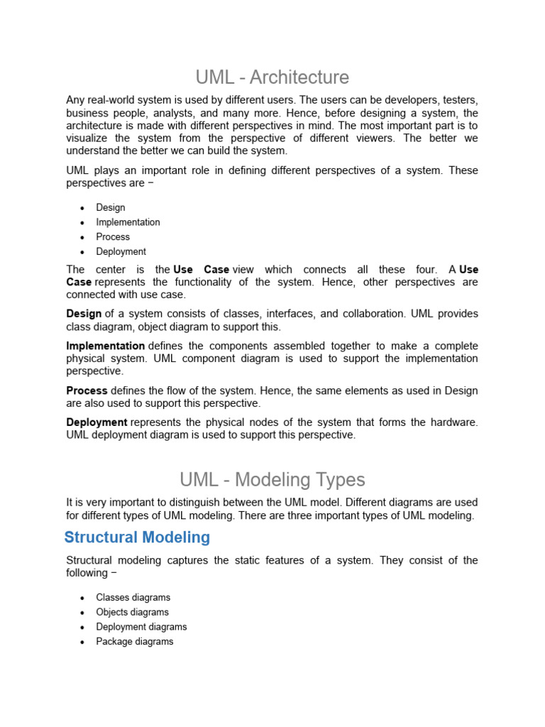 Lecture 2 - Uml Archi, Modeling Types, Notations | PDF | Unified Modeling Language | Class ...