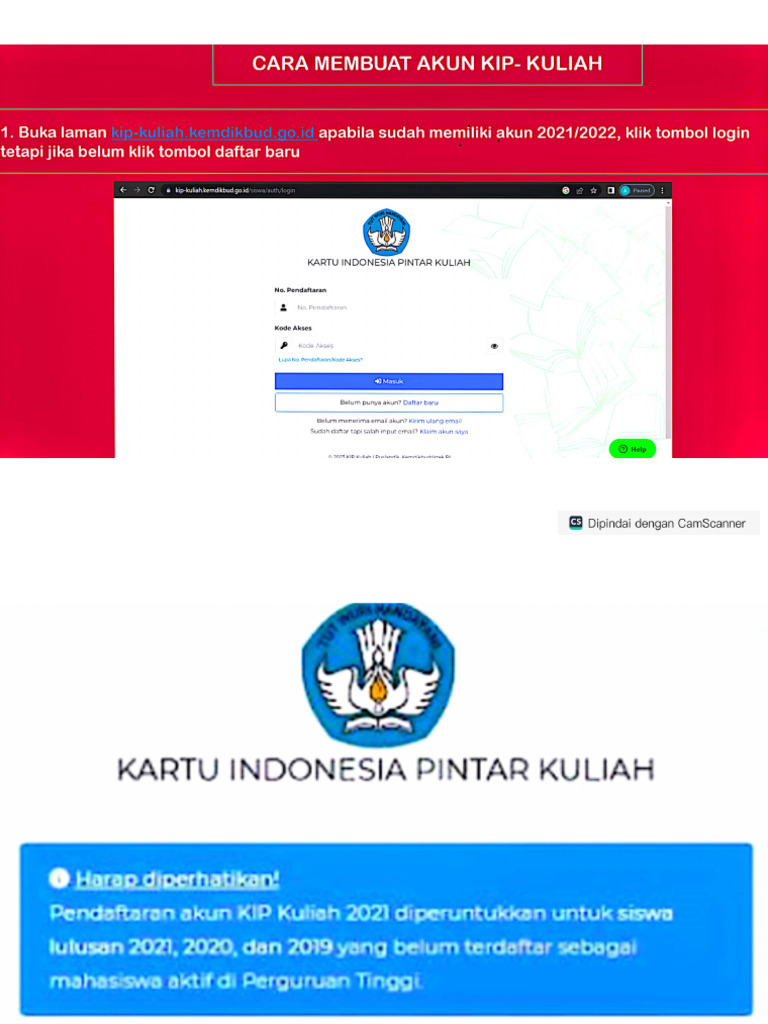 Tutorial Pendaftaran Kip K | PDF