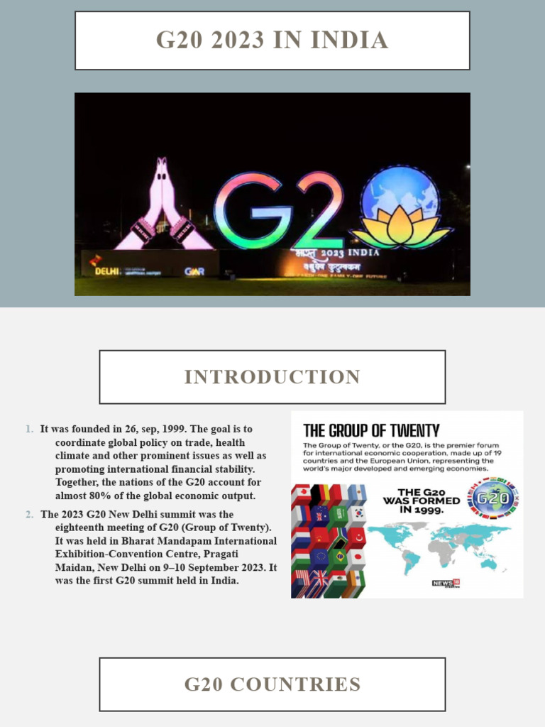 Presentation of G20 2023 | PDF
