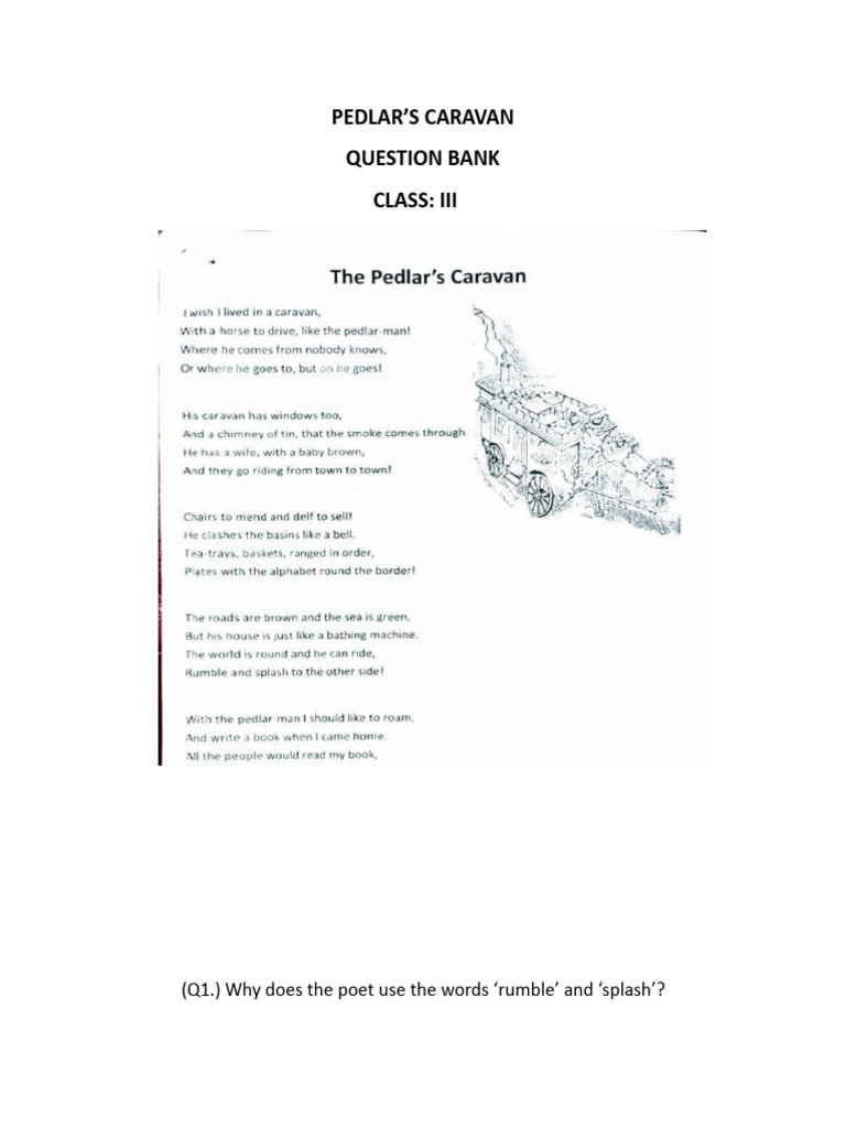 Pedlar's Caravan: Class 3 Q&A Guide | PDF | Poetry | Classics