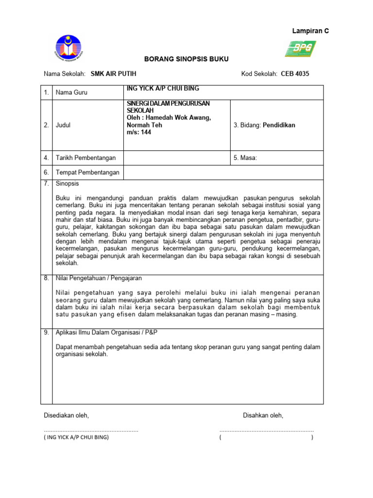 Sinopsis BUKU LADAP 2021 | PDF