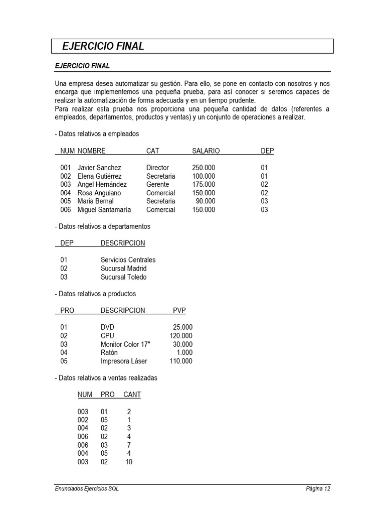 Practica Final SQL | PDF