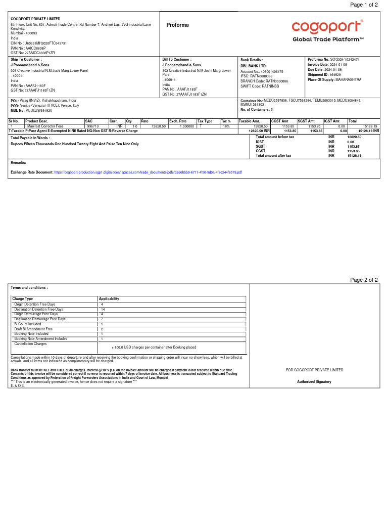 So 2324 10242474 Proforma 2024-01-08T06 57 41.140167458Z | PDF | Invoice | Payments