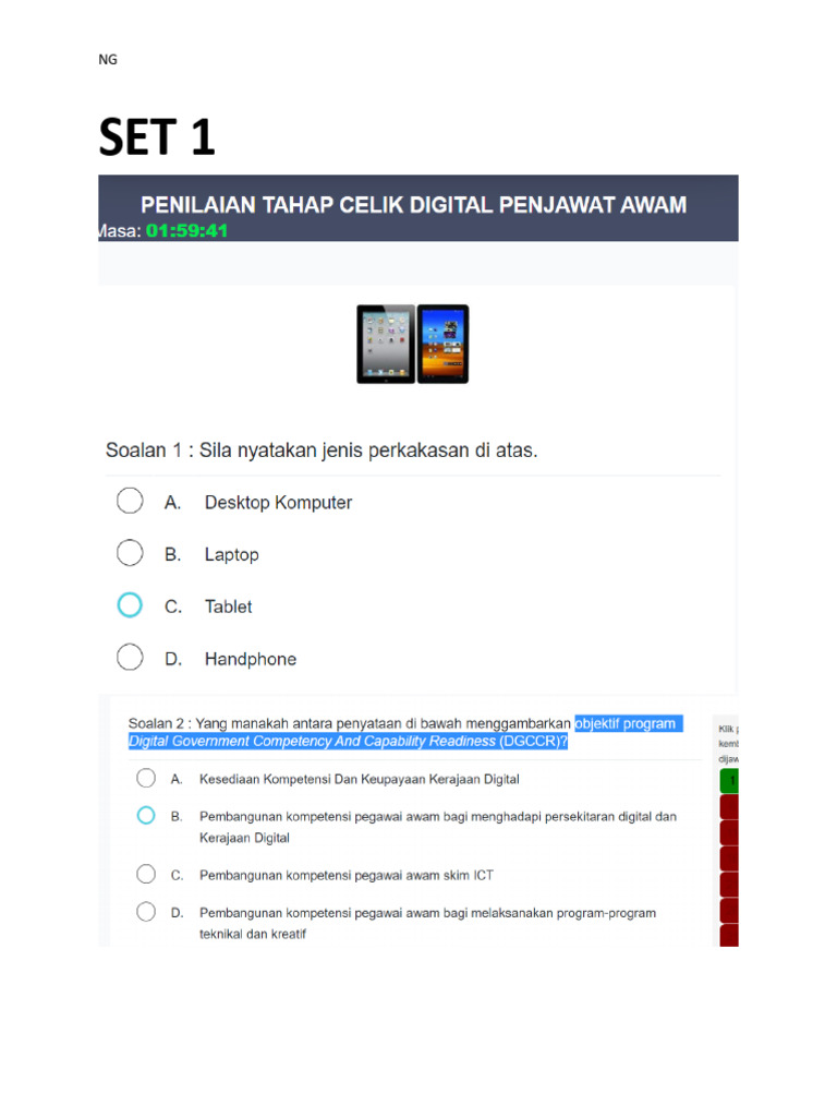 Jawapan Rujukan Celik Digital | PDF