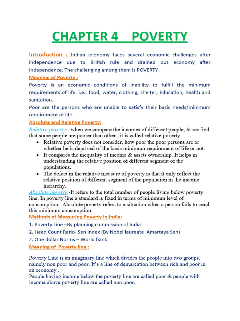 Chapter.4 Poverty | Download Free PDF | Poverty | Poverty & Homelessness