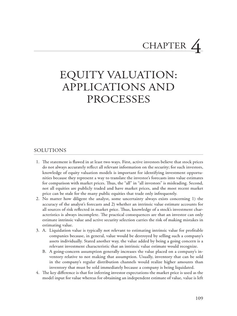Solutions Ch04 | Download Free PDF | Valuation (Finance) | Stocks