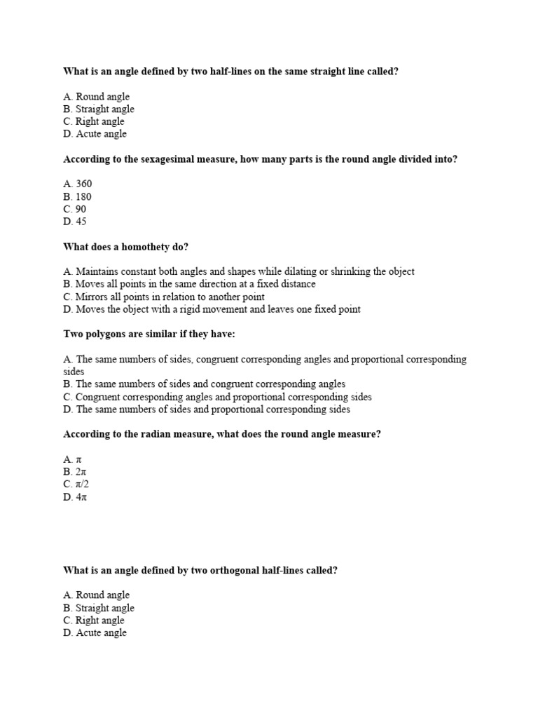 Geometry Mcqs copy | PDF | Trigonometric Functions | Triangle