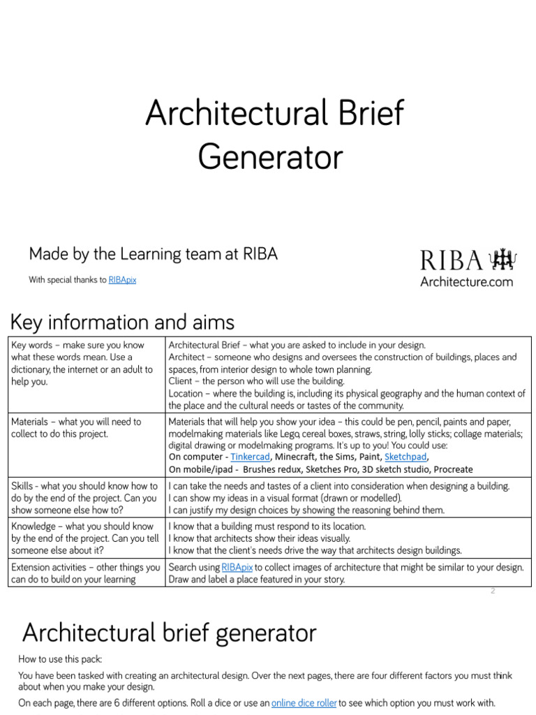 Architectural Brief Generator | PDF