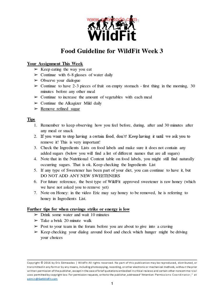 02 - Food-Guideline-for-WildFit-Week-3 | PDF | Sucrose | Berry