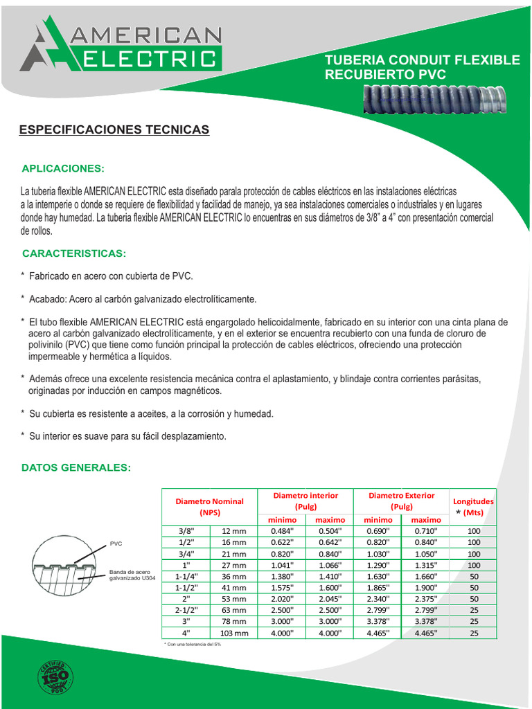 Ficha Tecnica Tuberia Flexible para Obra | PDF