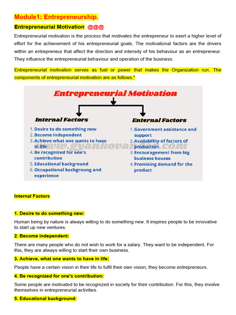 Understanding Entrepreneurial Motivation | PDF | Leveraged Buyout ...