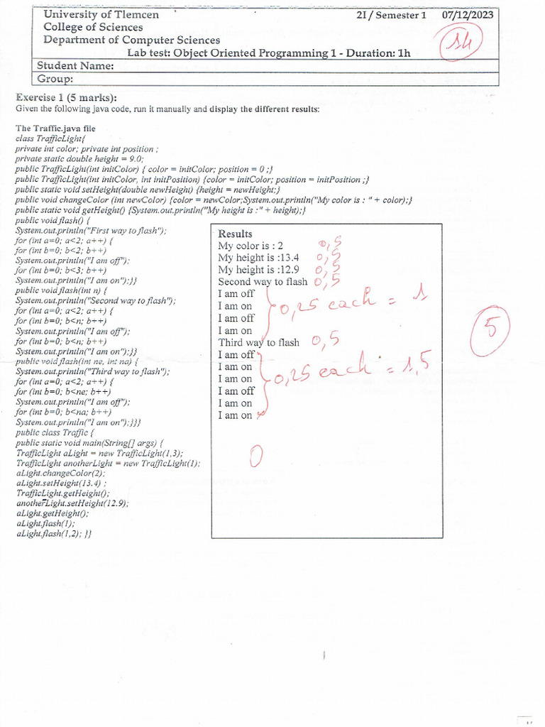 [2023-2024] Lab Test Solution and Detailed Scale (2nd Computer Science ...