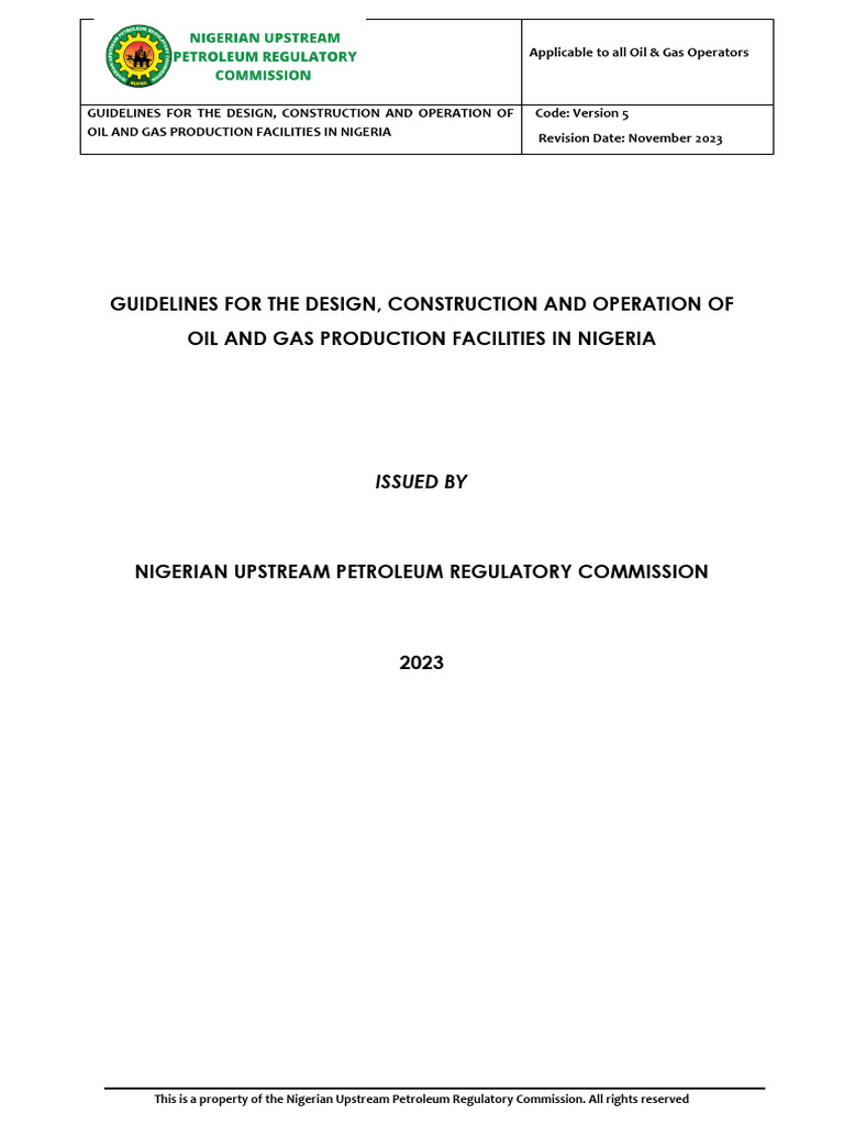 Guidelines For Design - Development - Operations of Oil Gas Production ...