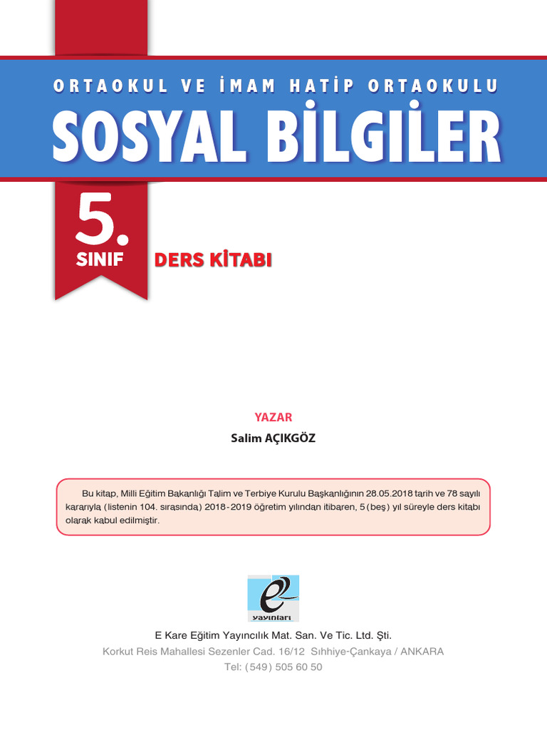 Sosyal 5 E Kare Eğitim Yayıncılık | PDF