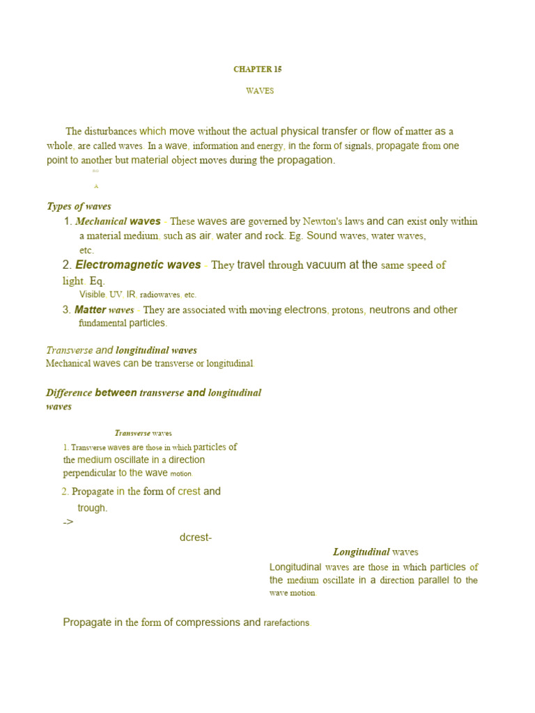 Chapter 15 Physics | Download Free PDF | Waves | Applied And Interdisciplinary Physics