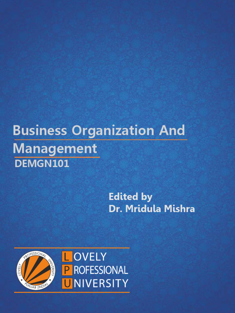 8584 Demgn101 Business Organisation and Management | PDF
