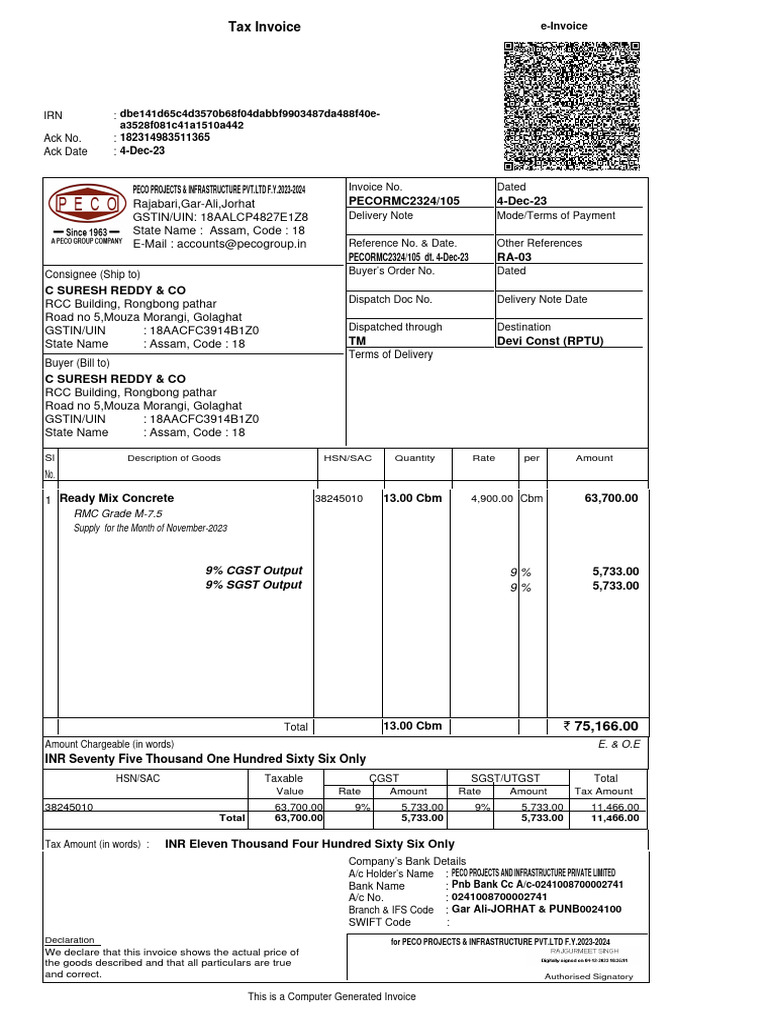 Tax Invoice Csr-Ra-03 | Download Free PDF | Invoice | Public Finance