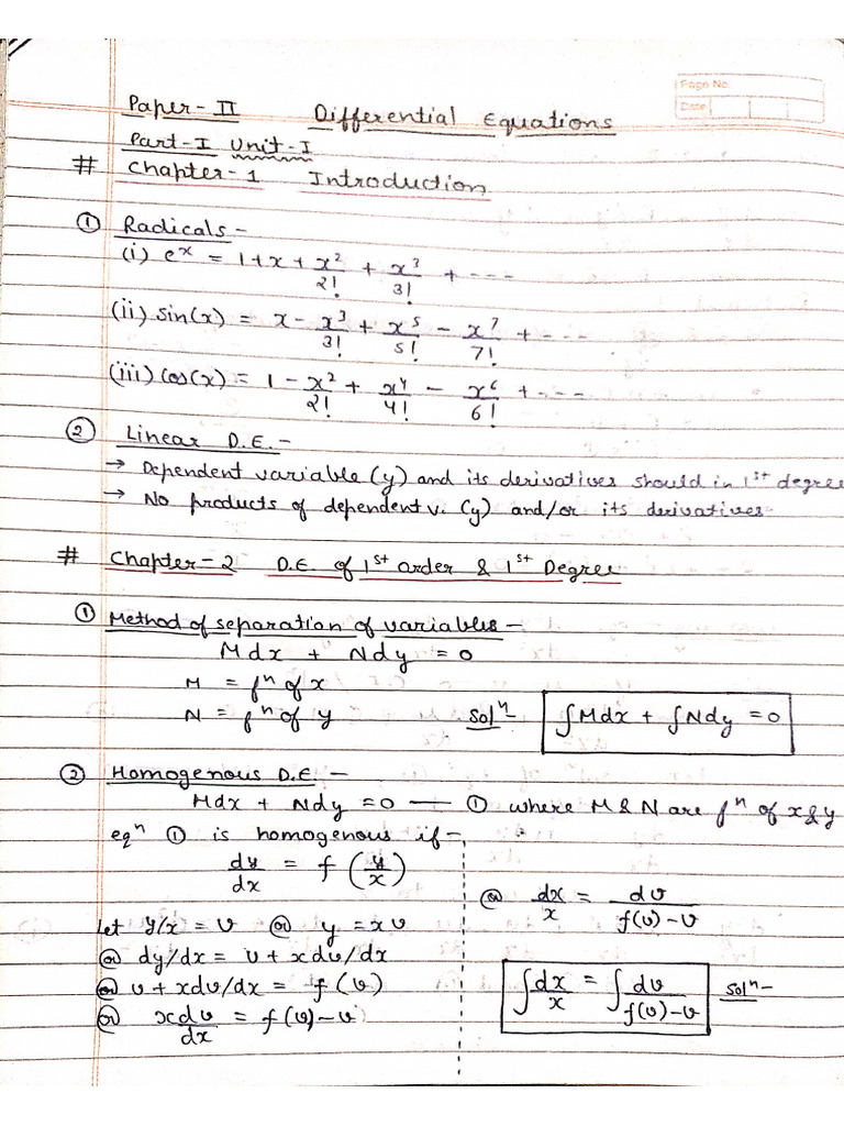 Differential Equation Short Notes???? | PDF