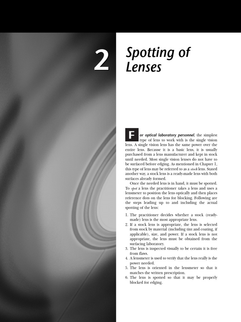 Chapter 2 - Spotting of Lenses - 2003 - Essentials of Ophthalmic Lens ...