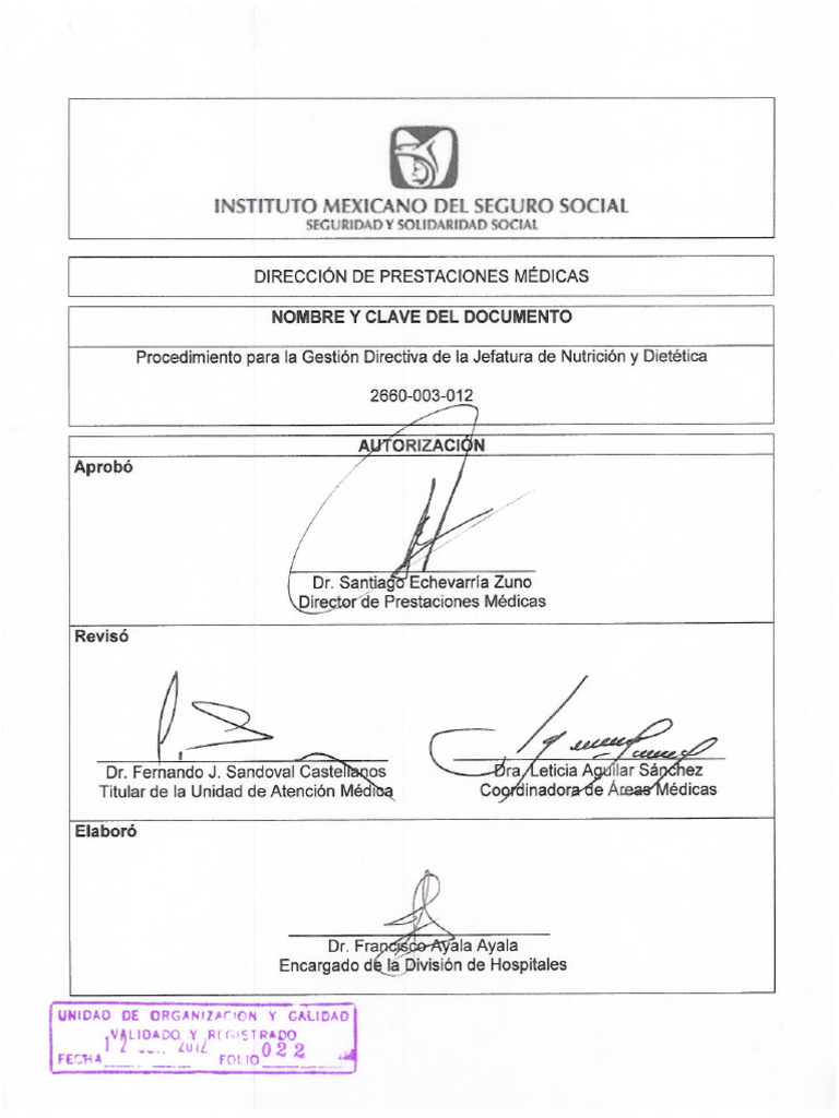 Manual de Procedimientos de Nutrición y Dietetica en Unidades Médicas Del Imss | PDF | Salud y ...