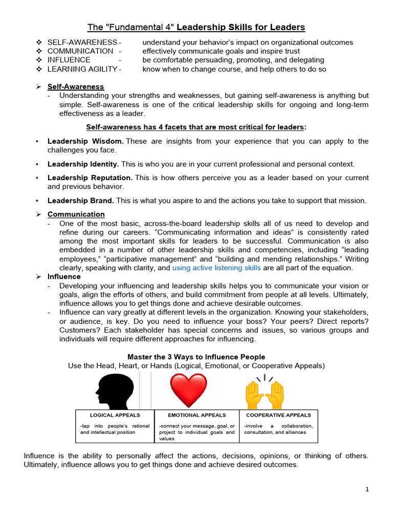 The Fundamental 4 Leadership Skills For Leaders | PDF | Leadership | Eagle
