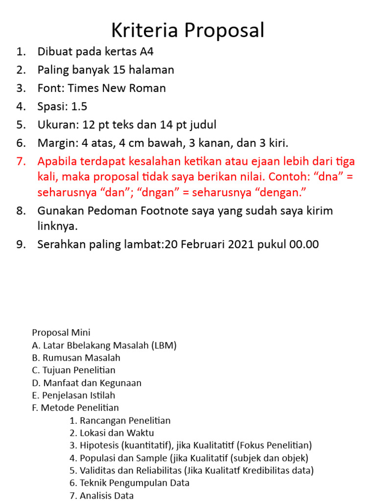 Proposal Mini Dan Tugas Pembuatan Proposal | PDF