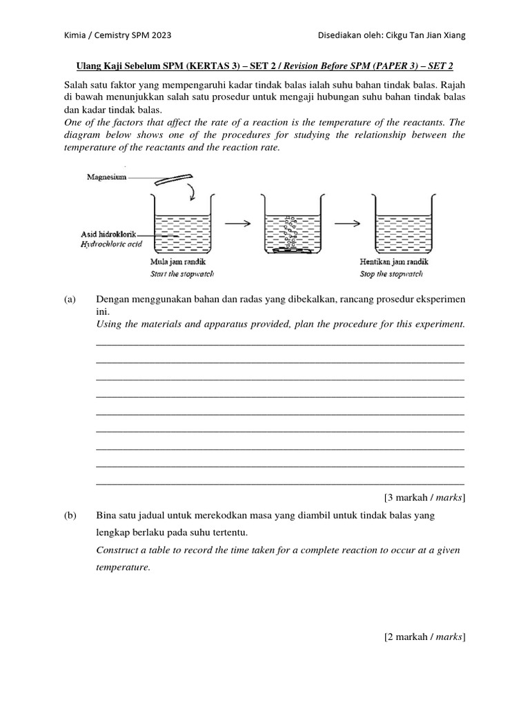 Revision Paper 3 SPM 2023 Dwibahasa Set 2 | PDF