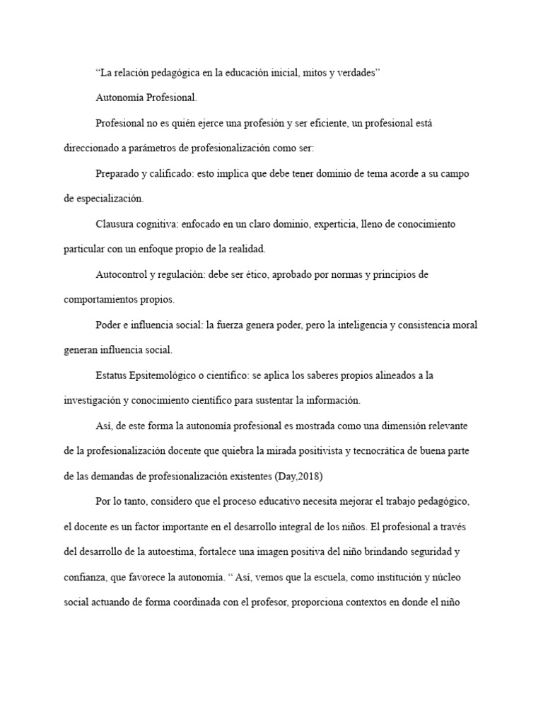 Autonomía Profesional. | PDF