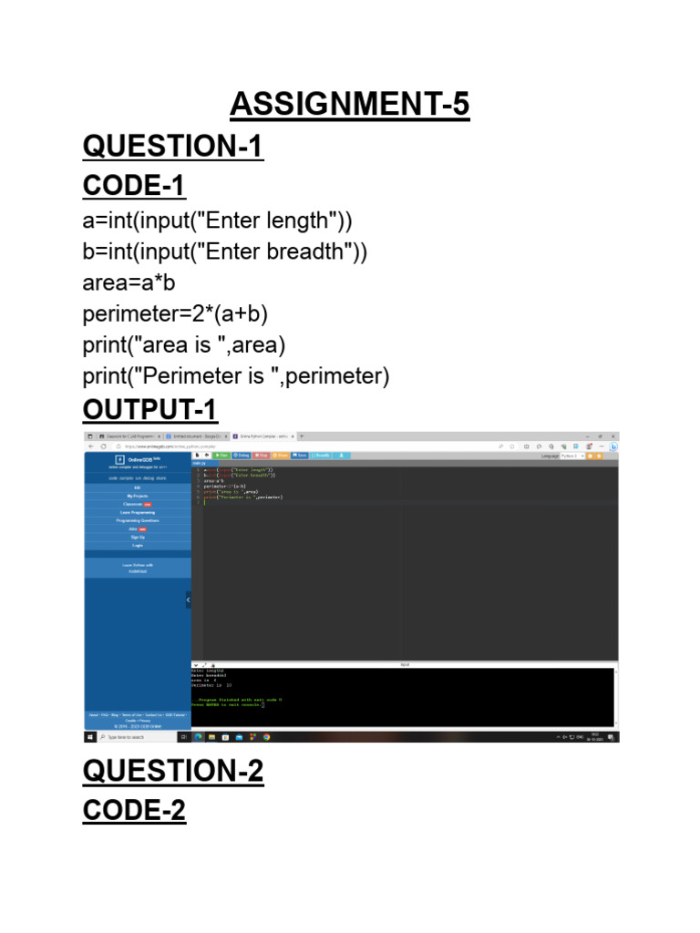 Python Code Examples for Basic Calculations | PDF | Matrix (Mathematics) | Area