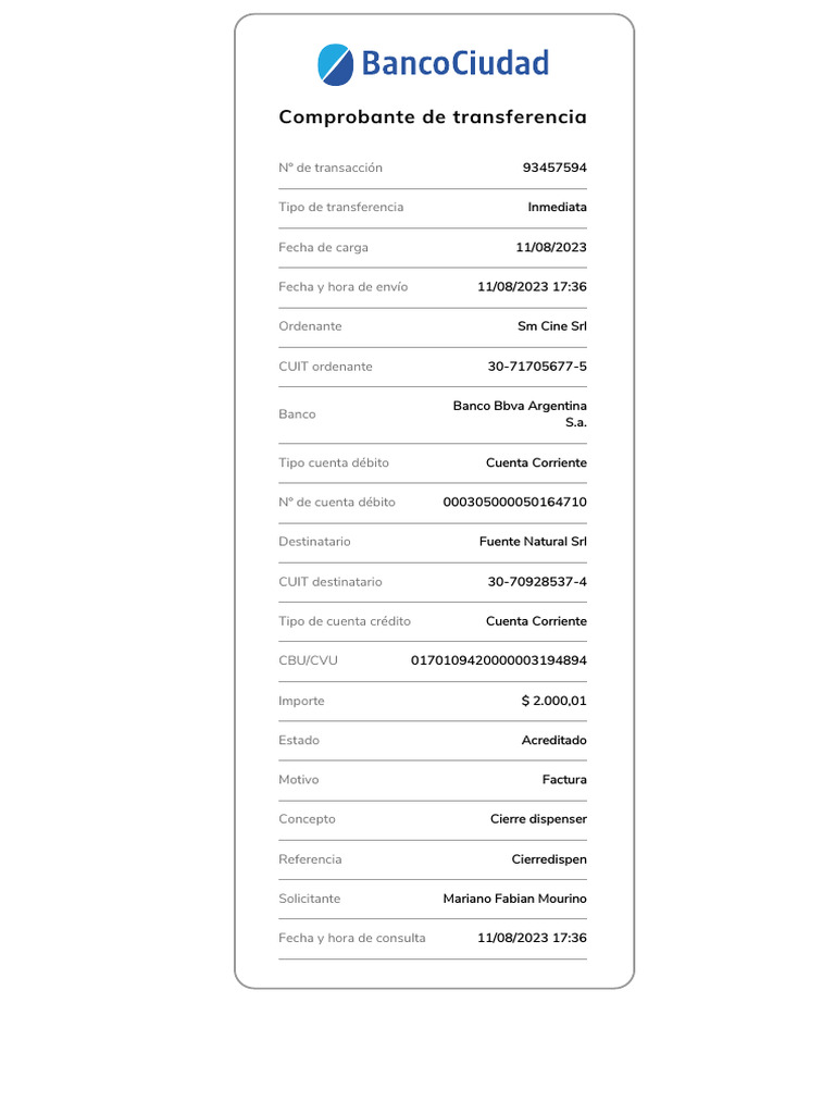 Comprobante De Transferencia Bbva Pdf Finanzas Y Dinero Ciencias