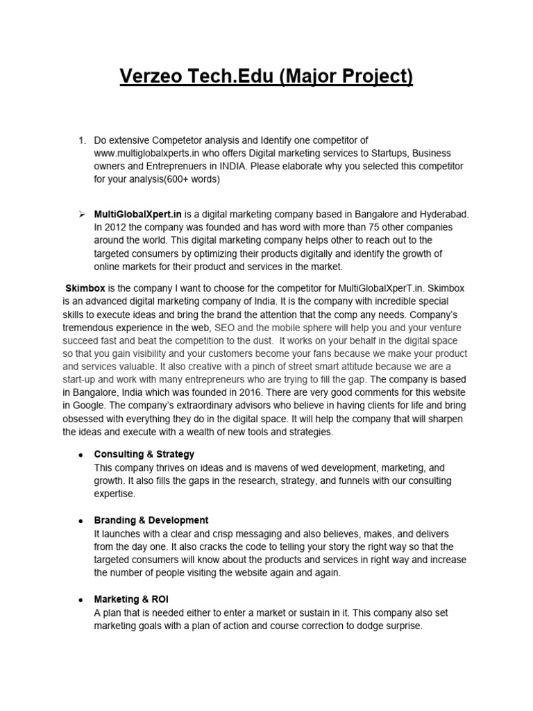 Major Project | PDF | Digital Marketing | Search Engine Optimization