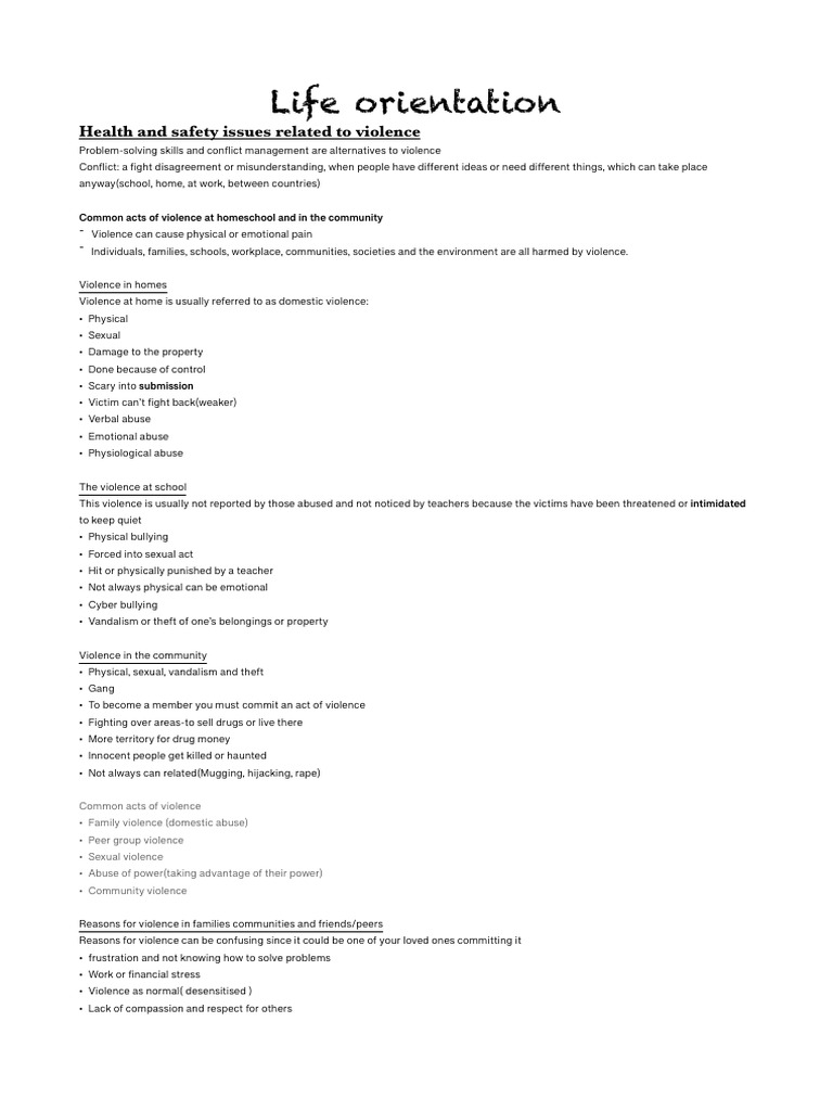Life Orientation | PDF