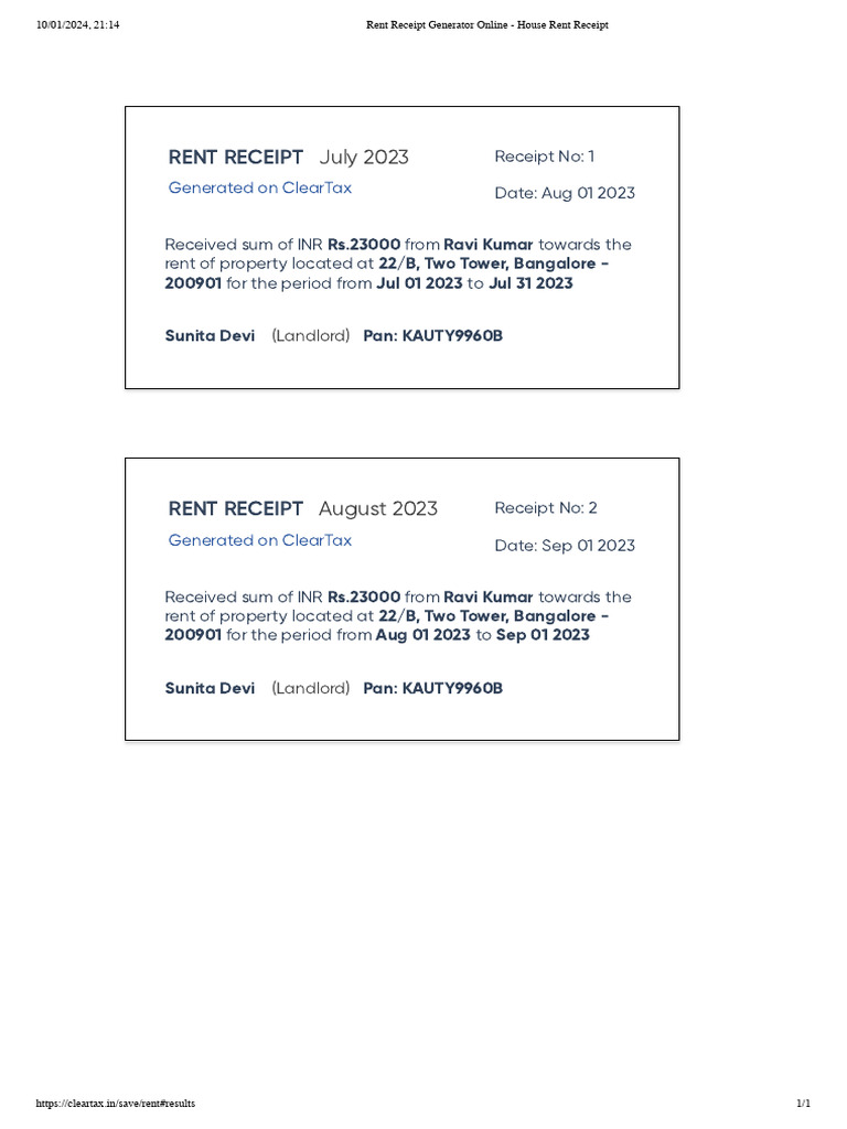Rent Receipt 3 | PDF | Technology & Engineering