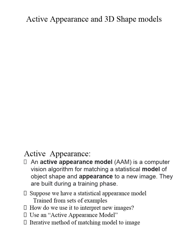 Active - Appearance & 3D - Shape | PDF | Teaching Methods & Materials