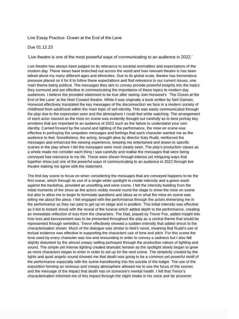 The Ocean at The End of The Lane | PDF