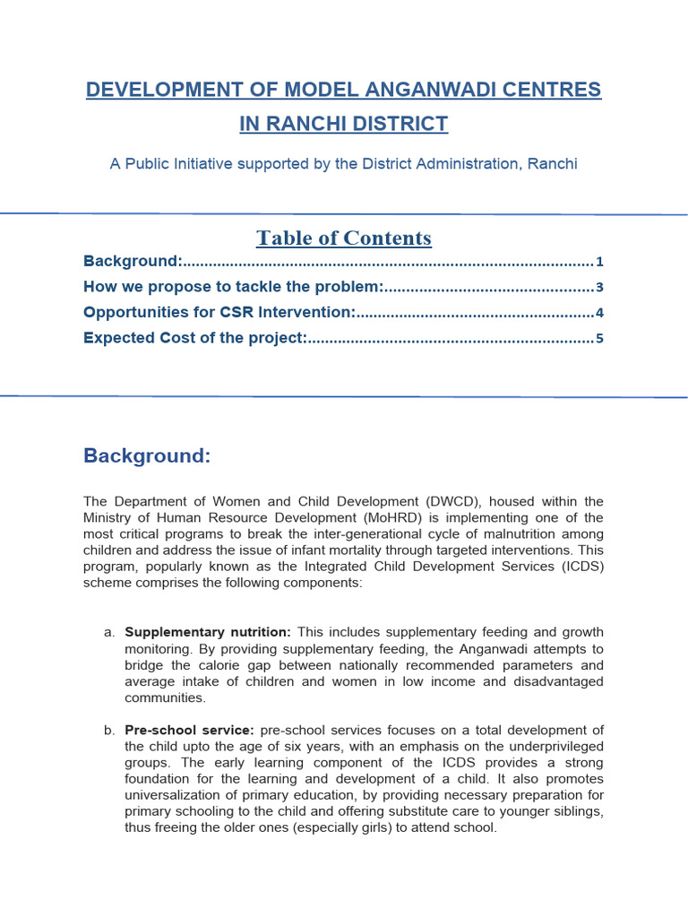 Anganwadi Centre | PDF