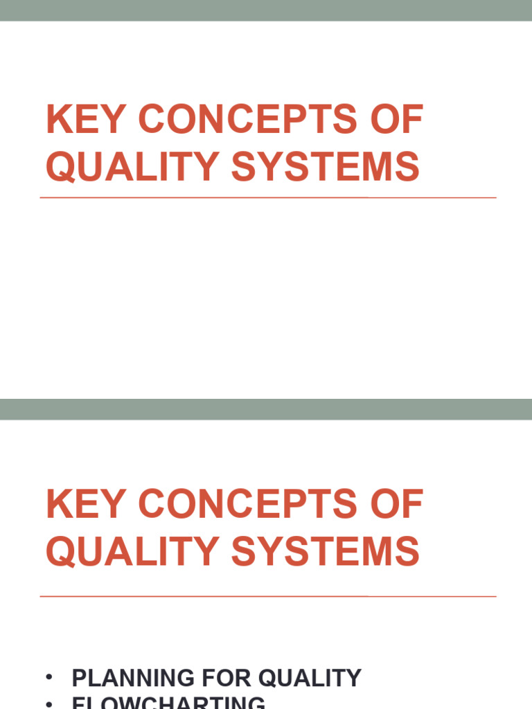 Key Concepts of Quality Systems | PDF | Quality Management System ...