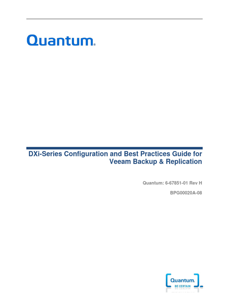 DXi-Series Configuration and Best Practices Guide for Veeam Backup & Replication [BPG00020A ...