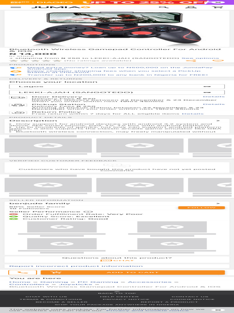 Generic Bluetooth Wireless Gamepad Controller For Android & IOS Jumia ...