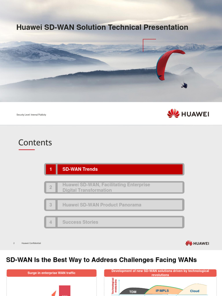 Huawei SD-WAN Solution Technical Presentation | PDF | Computer Network | Cloud Computing