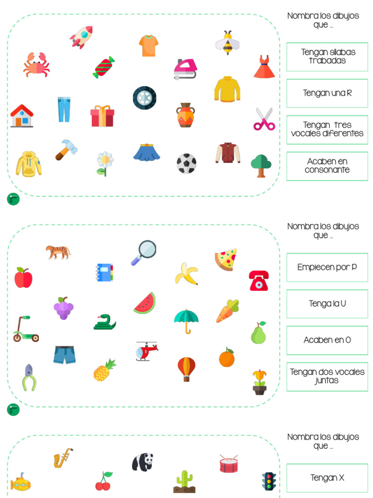 Juego Conciencia Fonologica y Atencion | PDF