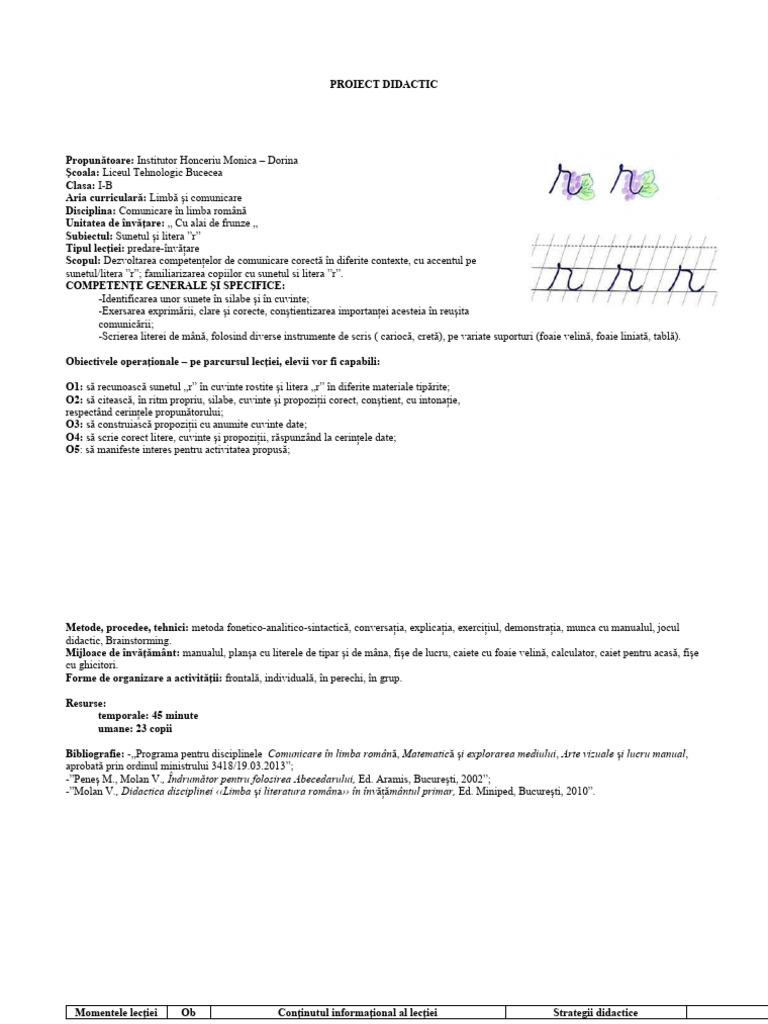 Proiect - Litera - R - Autosaved . | PDF