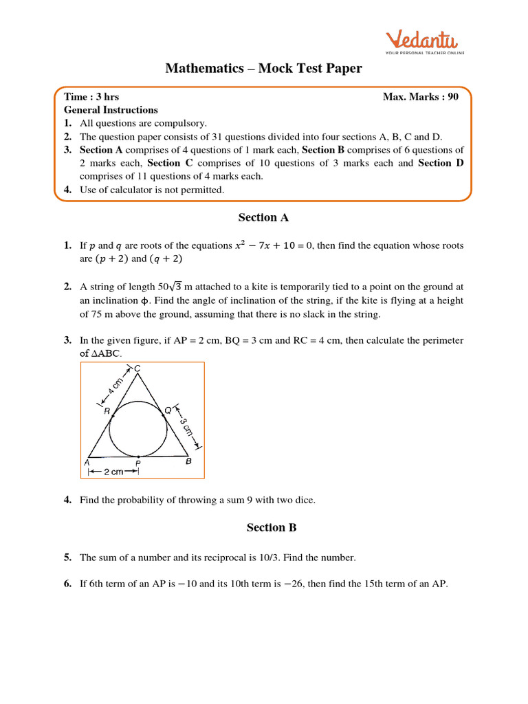CBSE Class 10 Maths Paper 2 | PDF